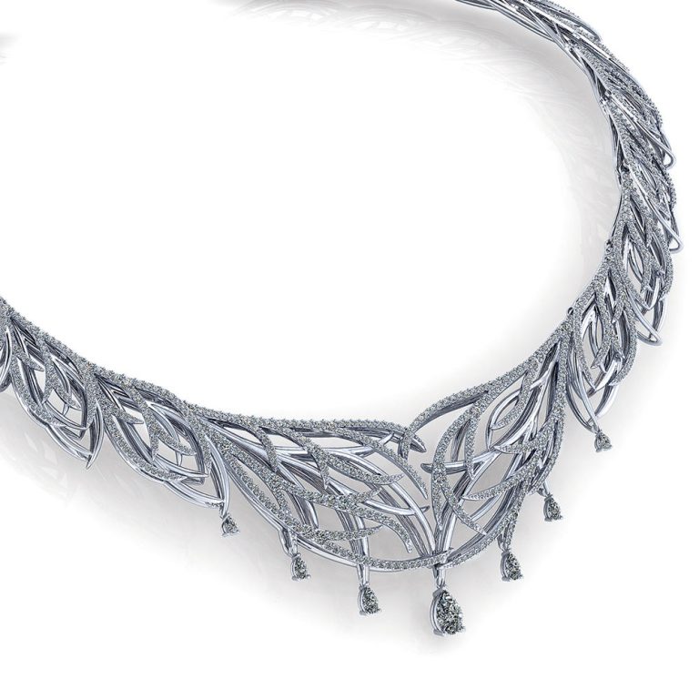 Feather Diamond Bib Necklace – TOSOTO&Esther